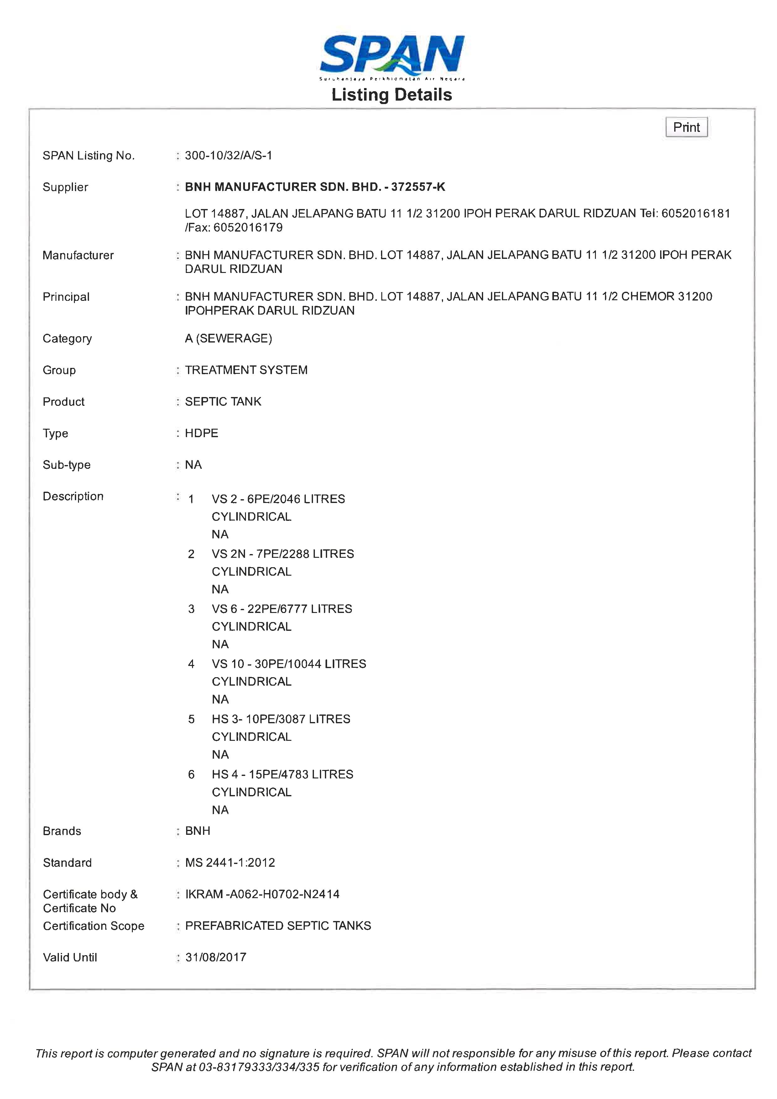 BNH Manufacturer Sdn. Bhd.